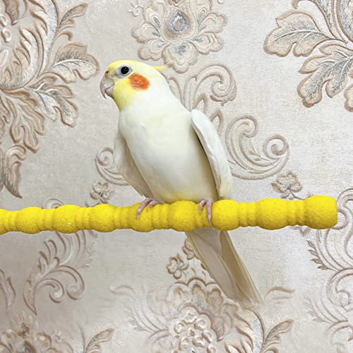 kathson 4 PCS Bird Perch Stand Toy Wood Parrot Perch Stand Platform Paw Grinding Rough-surfaced Chew Toys Cage Accessories Exercise Toys for Budgies Parakeet Cockatiel Conure Hamster