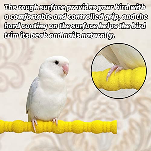 kathson 4 PCS Bird Perch Stand Toy Wood Parrot Perch Stand Platform Paw Grinding Rough-surfaced Chew Toys Cage Accessories Exercise Toys for Budgies Parakeet Cockatiel Conure Hamster