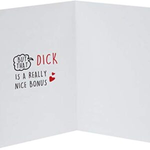 Funny Anniversary Card, Double Side Cute Naughty Birthday Card for Boyfriend Husband Fiance Him