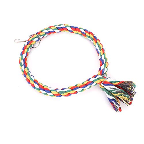 Bird Rope Toy，Round Circle Rings Colorful Cotton Rope Swing Toy Pet Bird Standing Playing Chewing Perches Loop for Parrot Parakeet Bungee Canary Cockatiel Lovebirds