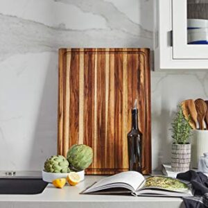 Sonder Los Angeles, XXL Thick Edge Grain Teak Wood Cutting Board for Kitchen with Juice Groove, 23x17x1.5 Charcuterie Wooden Board in Large (Gift Box Included)