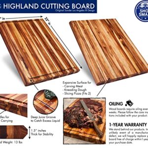 Sonder Los Angeles, XXL Thick Edge Grain Teak Wood Cutting Board for Kitchen with Juice Groove, 23x17x1.5 Charcuterie Wooden Board in Large (Gift Box Included)