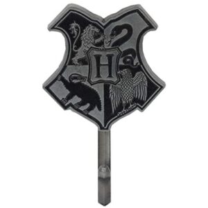 open road brands harry potter hogwarts crest cast iron wall hook - harry potter wall hook for coats, jackets, keys and more