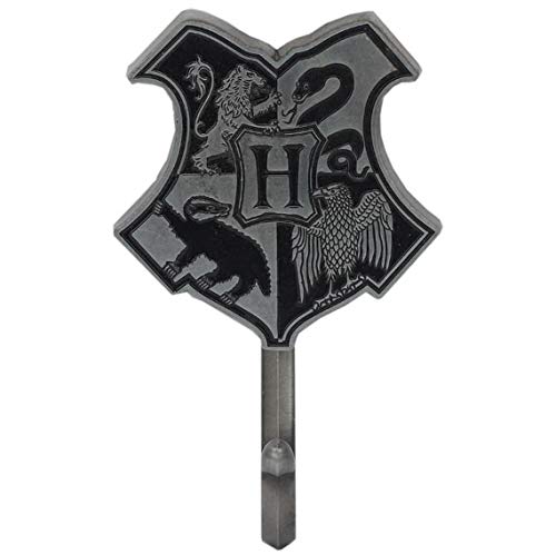 Open Road Brands Harry Potter Hogwarts Crest Cast Iron Wall Hook - Harry Potter Wall Hook for Coats, Jackets, Keys and More