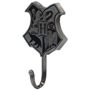 Open Road Brands Harry Potter Hogwarts Crest Cast Iron Wall Hook - Harry Potter Wall Hook for Coats, Jackets, Keys and More