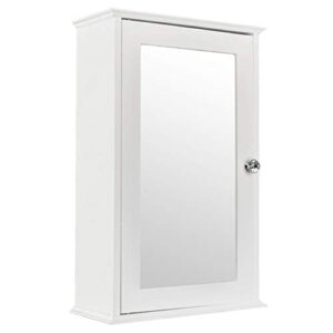 single door mirror indoor bathroom wall mounted cabinet shelf white bathroom mirror cabinet, chic storage cabinet medicine cabinet furniture for home multipurpose