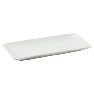 Juvale White Ceramic Serving Platter Trays, Set of 4 Rectangular Appetizer Plates (9.5 Inches)