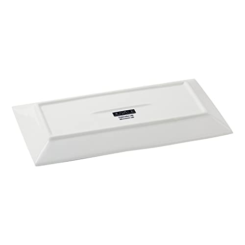 Juvale White Ceramic Serving Platter Trays, Set of 4 Rectangular Appetizer Plates (9.5 Inches)