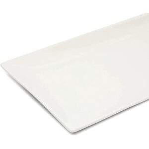 Juvale White Ceramic Serving Platter Trays, Set of 4 Rectangular Appetizer Plates (9.5 Inches)