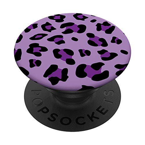 Purple Leopard Cheetah Print Animal For Women Girls Cute PopSockets PopGrip: Swappable Grip for Phones & Tablets