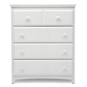 delta children emerson 4 drawer chest, greenguard gold certified, bianca white