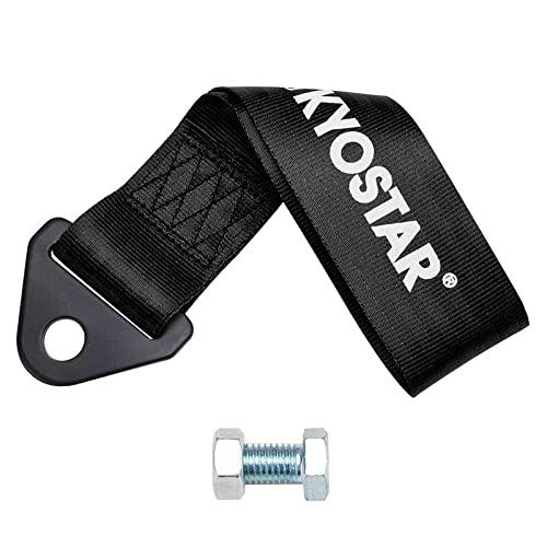 Kyostar Front Bumper Tow Strap Cars JDM Strap Black 6037#