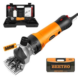 beetro 500w, electric professional sheep shears, animal grooming clippers for sheep alpacas goats and more, 6 speeds heavy duty farm livestock haircut