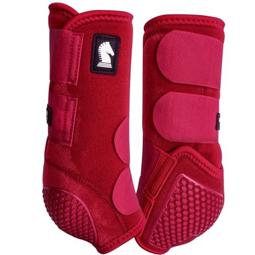 Classic Equine Flexion by Legacy2 Front Support Boots, Crimson, Medium