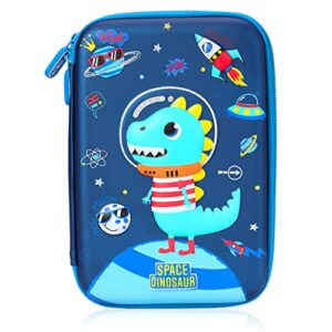 yoytoo dinosaur pencil case for boys, 3d cute eva dinosaur pen pouch stationery box anti-shock large capacity multi-compartment for school students teens kids girls boys