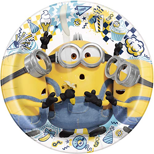 Minions 2 Despicable Me Birthday Party Supplies and Decorations For 16 Guests Paper Plates Napkins Cups Table Cover and Yellow Plastic Cutlery Set