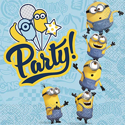 Minions 2 Despicable Me Birthday Party Supplies and Decorations For 16 Guests Paper Plates Napkins Cups Table Cover and Yellow Plastic Cutlery Set