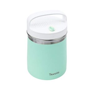 tovolo stainless steel traveler (mint/white) - 2 quart insulated, vacuum-insulated, reusable, bpa-free container for homemade ice cream, freezer food, & hot food