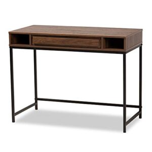 baxton studio desks, walnut/black