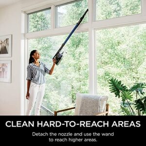 Shark IZ363HT Anti-Allergen Pet Power Cordless Stick Vacuum Self-Cleaning Brusholl, PowerFins, Crevice Tool, Dusting Brush, Pet Multi-Tool & Anti-Allergen Dusting Brush, 50min Runtime, Blue