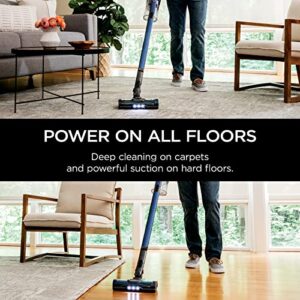 Shark IZ363HT Anti-Allergen Pet Power Cordless Stick Vacuum Self-Cleaning Brusholl, PowerFins, Crevice Tool, Dusting Brush, Pet Multi-Tool & Anti-Allergen Dusting Brush, 50min Runtime, Blue