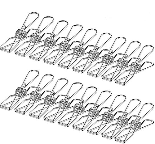 CARDALLTRY Clothes Pins Utility Clips Hooks Clothespin Clothesline Clip for Home Laundry Office Outdoor Indoor Drying Cord Kitchen Tools Fastener (40 Pack)