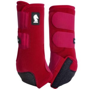 classic equine legacy2 hind support boots, crimson, medium