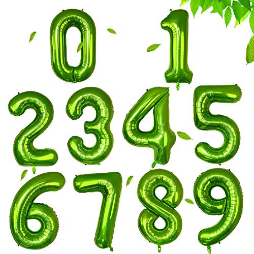 40 Inch Green Jumbo Digital Number Balloons 4 Huge Giant Balloons Foil Mylar Number Balloons for Birthday Party,Wedding, Bridal Shower Engagement