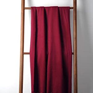 EP Mode 100% Pure Cashmere Throw Blanket for Sofa, Classic Design with Gift Box (Merlot)