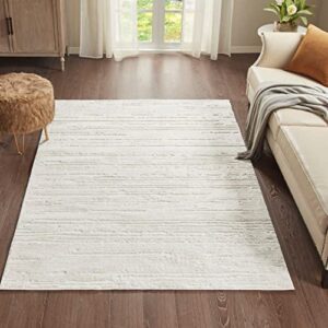 Madison Park Madis Woven Turkish Area Rugs for Living Room, Indoor Dining Accent Modern Home Décor, Ultra Soft Floor Carpets for Bedroom, 8 x 10ft, Terni Textured Cream