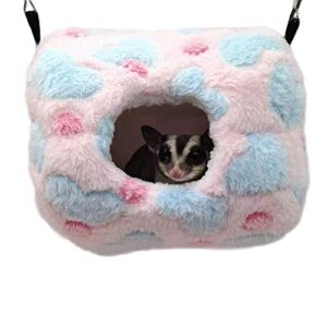 hanging tunnel for small animals, bucket shape warm sugar glider hammock nest, critter cage accessories bedding for hamster hedgehog gerbil rat