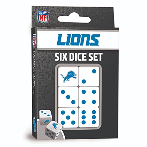 MasterPieces Game Day - NFL Detroit Lions - 6 Piece Team Logo Dice Set - D6 Standard Size