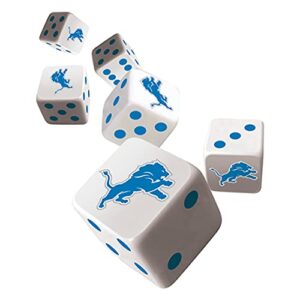 MasterPieces Game Day - NFL Detroit Lions - 6 Piece Team Logo Dice Set - D6 Standard Size