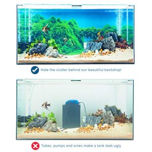 JUBMACH Premium Aquarium Background Poster | Underwater World Fish Tank Background Aquarium Background Decoration Terrarium Background Durable PVC Double Sides Undersea Backdrop Picture (24 x 71)