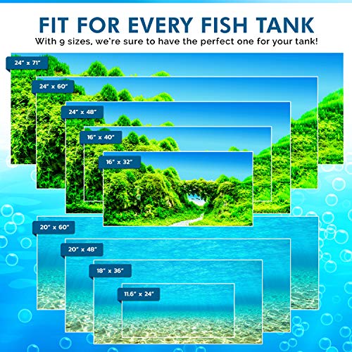 JUBMACH Premium Aquarium Background Poster | Underwater World Fish Tank Background Aquarium Background Decoration Terrarium Background Durable PVC Double Sides Undersea Backdrop Picture (24 x 71)