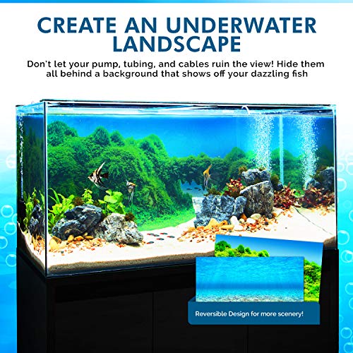 JUBMACH Premium Aquarium Background Poster | Underwater World Fish Tank Background Aquarium Background Decoration Terrarium Background Durable PVC Double Sides Undersea Backdrop Picture (24 x 71)