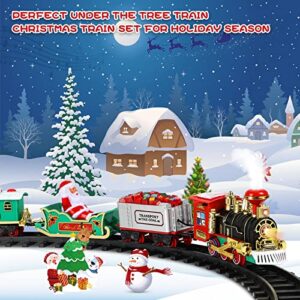 AOKESI Electric Train Set for Kids, Battery-Powered Train Toys with Light, Railway Kits w/Steam Locomotive Engine, Cargo Cars & Tracks, Classic Toy Train Set Gifts for 3 4 5 6 Years Old Boys Girls