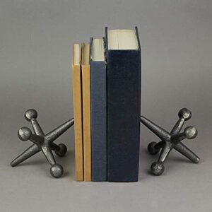 Retro Matte Grey Cast Iron Giant Jack Decorative Bookends - Table Sculptures - Door Stops 3.75 Inches Long