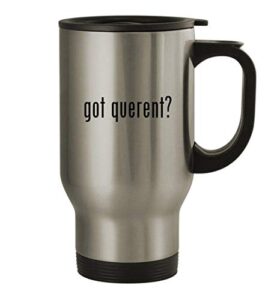 knick knack gifts got querent? - 14oz stainless steel travel mug, silver