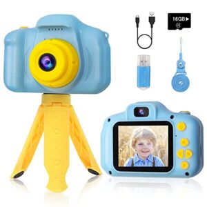 rindol toys for 4-9 year old boys,kids selfie camera compact for child little hands, smooth shape toddler camera,best birthday gifts for 4 5 6 7 8 9 year old boys with 16gb memory card