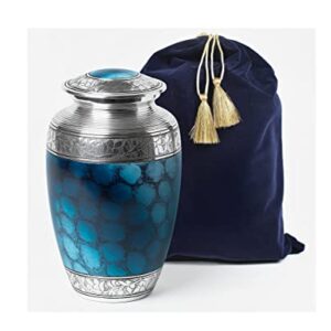 Eternal Memory Cremation Urn for Ashes, Blue Moonstone Urn Large/Adult, Funeral Burial Urns with Velvet Bag for Human Ashes.