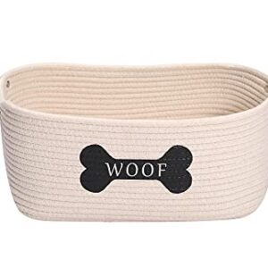 Morezi Cotton Rope Dog Toy Basket with Handle, Large Dog bin, Puppy Kitty Bed, Dog Toy Basket - Perfect for Carry pet Toys, Blankets, leashes, chew Toys, Diapers - Beige