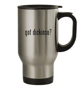 knick knack gifts got dickinso? - 14oz stainless steel travel mug, silver