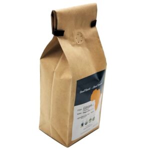 Ethiopian Coffee Roasted Whole Beans 12oz USDA Fairtrade Coffee Rich and Bold Strawberry Orange and Cocoa Finish. Ethiopia Medium Hand Roast Fresh Taste and Aroma. (Single)