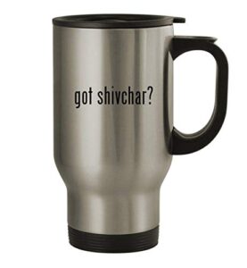 knick knack gifts got shivchar? - 14oz stainless steel travel mug, silver