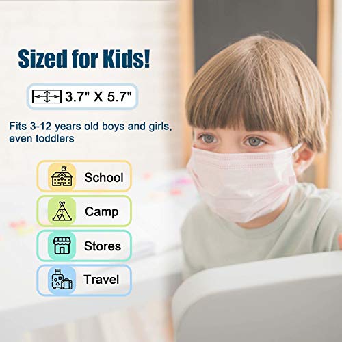 50PCS Kids Disposable Face Mask,Fashion Face Mask for Kids,Cute Cartoon Colorful Printed Dust Masks,Childrens Safety Masks for Girls Boys Outdoor -1