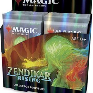 Magic The Gathering Zendikar Rising Collector Booster (12 Packs) & 2 Box Toppers