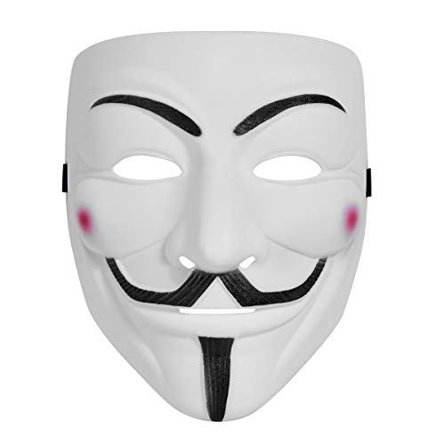 WLPARTY hackers mask white V for Vendetta Halloween face mask Costume Cosplay Party