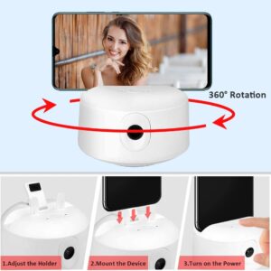 Auto Tracking Smart Shooting Holder【NO APP Required】 360°Rotation Auto Face Selfie Stick, Suitable for Phone, Tablet - Cell Phone Camera Mount for Tripod Stand - Idea for Live Streaming, Live Video