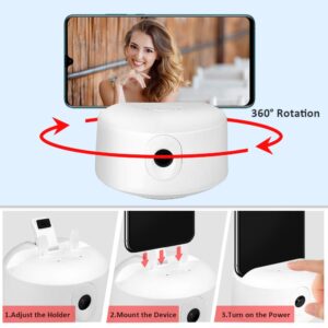 Auto Tracking Smart Shooting Holder【NO APP Required】 360°Rotation Auto Face Selfie Stick, Suitable for Phone, Tablet - Cell Phone Camera Mount for Tripod Stand - Idea for Live Streaming, Live Video